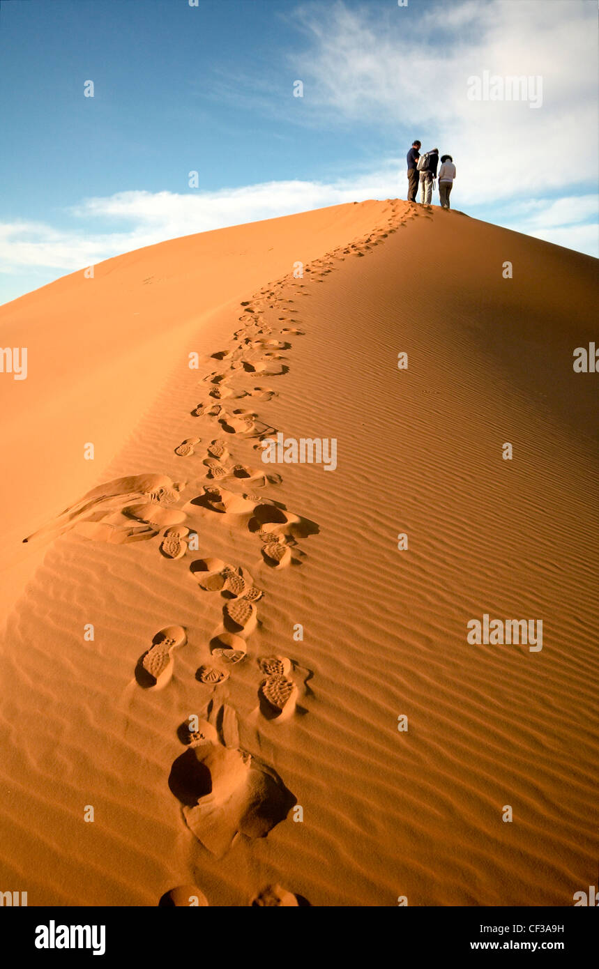 Path of over sand dunes at Sahara desert Stock Photo - Alamy