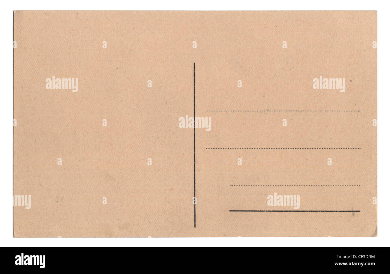 Old empty postcard isolated on white Stock Photo - Alamy
