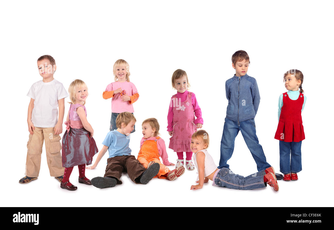 Many children on white, collage Stock Photo - Alamy