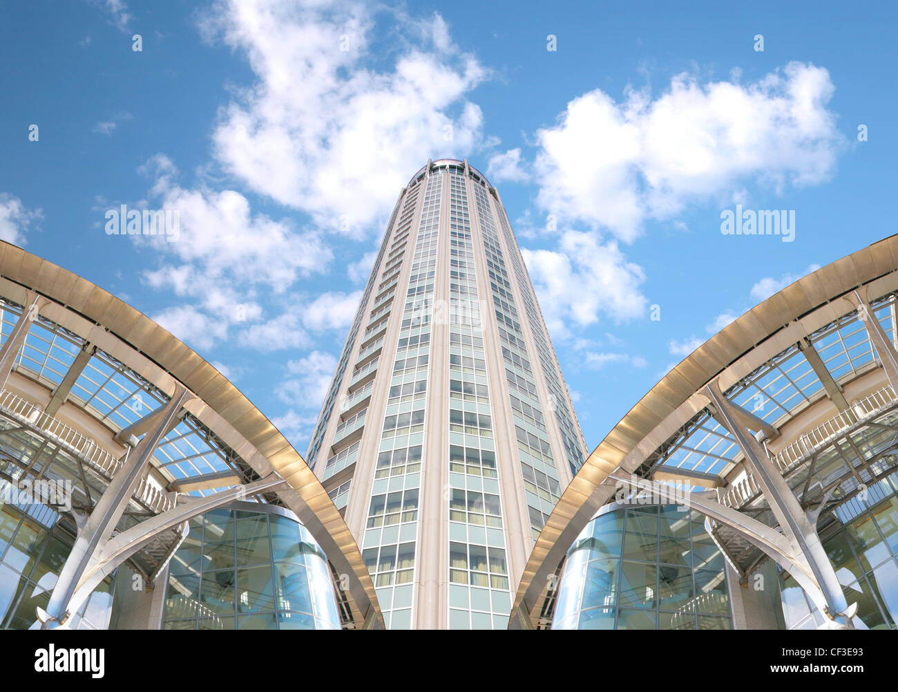 many buildings on sky background, collage Stock Photo - Alamy