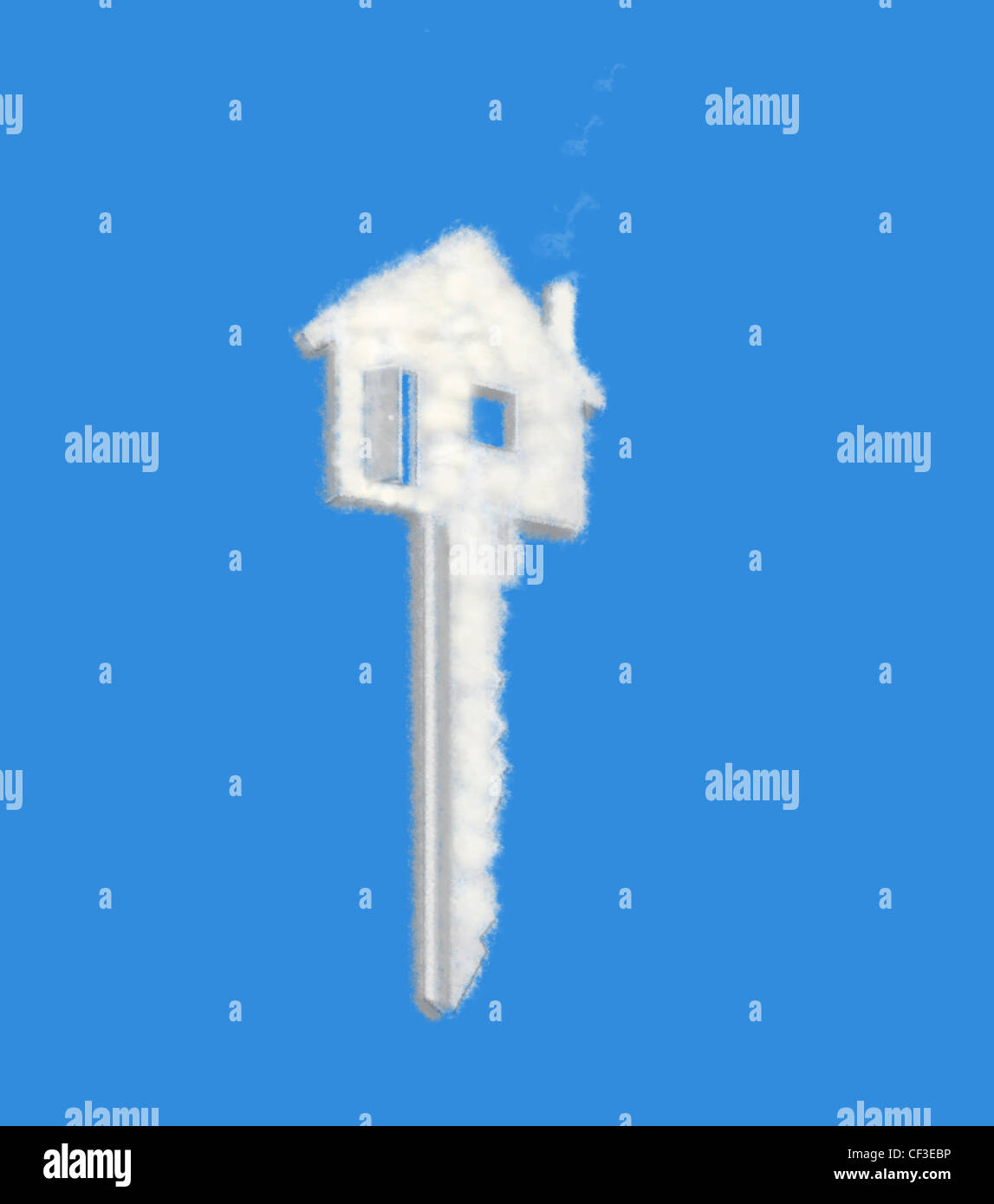 house key dream cloud on blue Stock Photo - Alamy