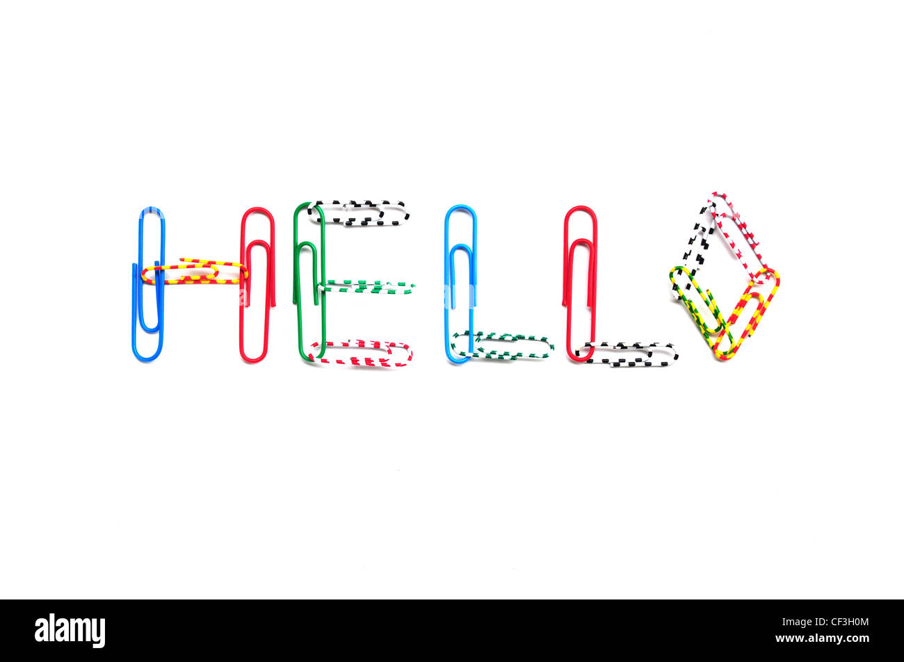 Say HELLO ( from paper clips Stock Photo - Alamy
