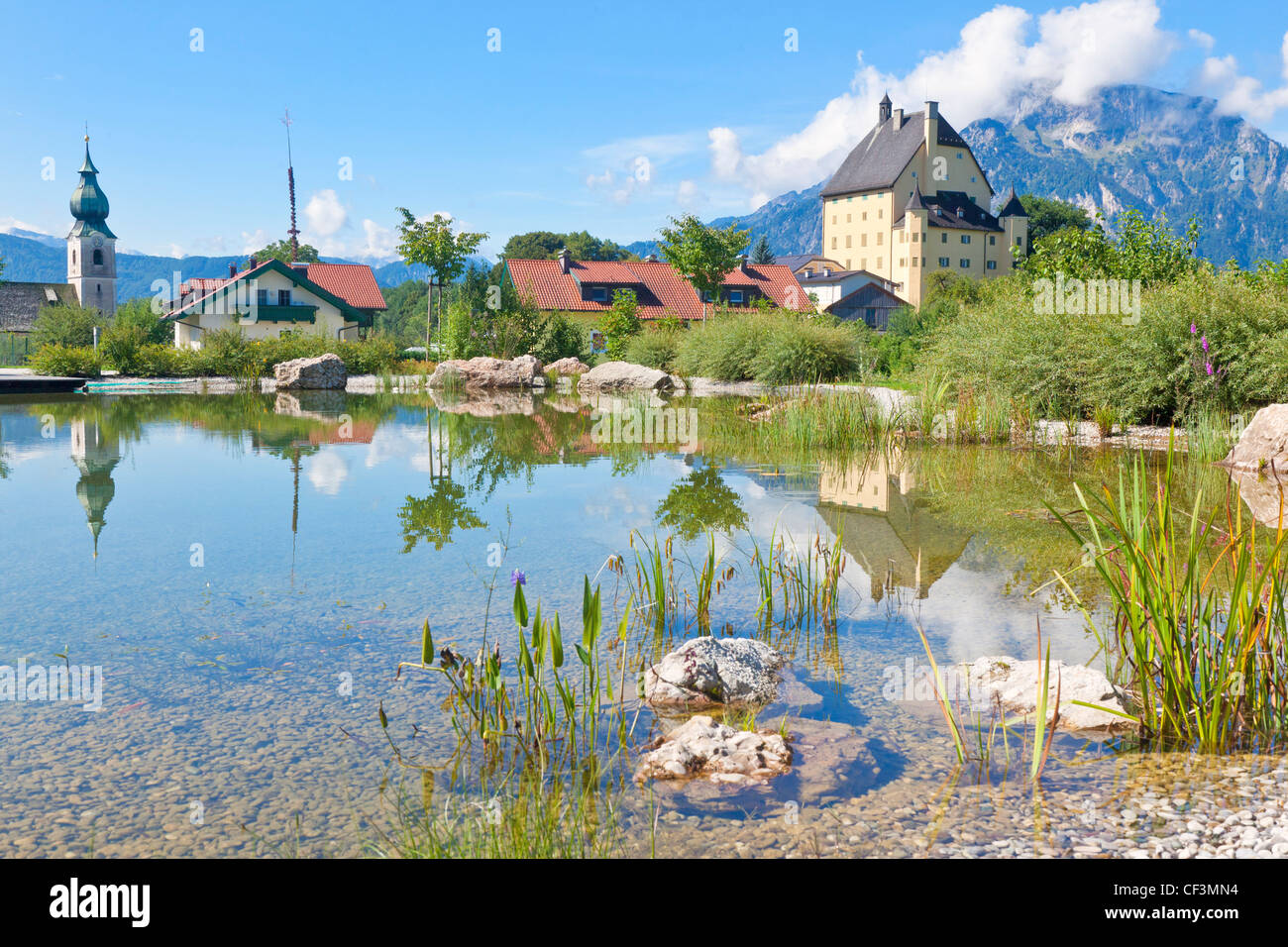 Goldenstein Castle and Church Elsbethen, Flachgau, Austria Stock Photo ...
