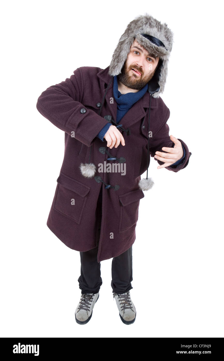 young casual silly man full body isolated on white Stock Photo - Alamy