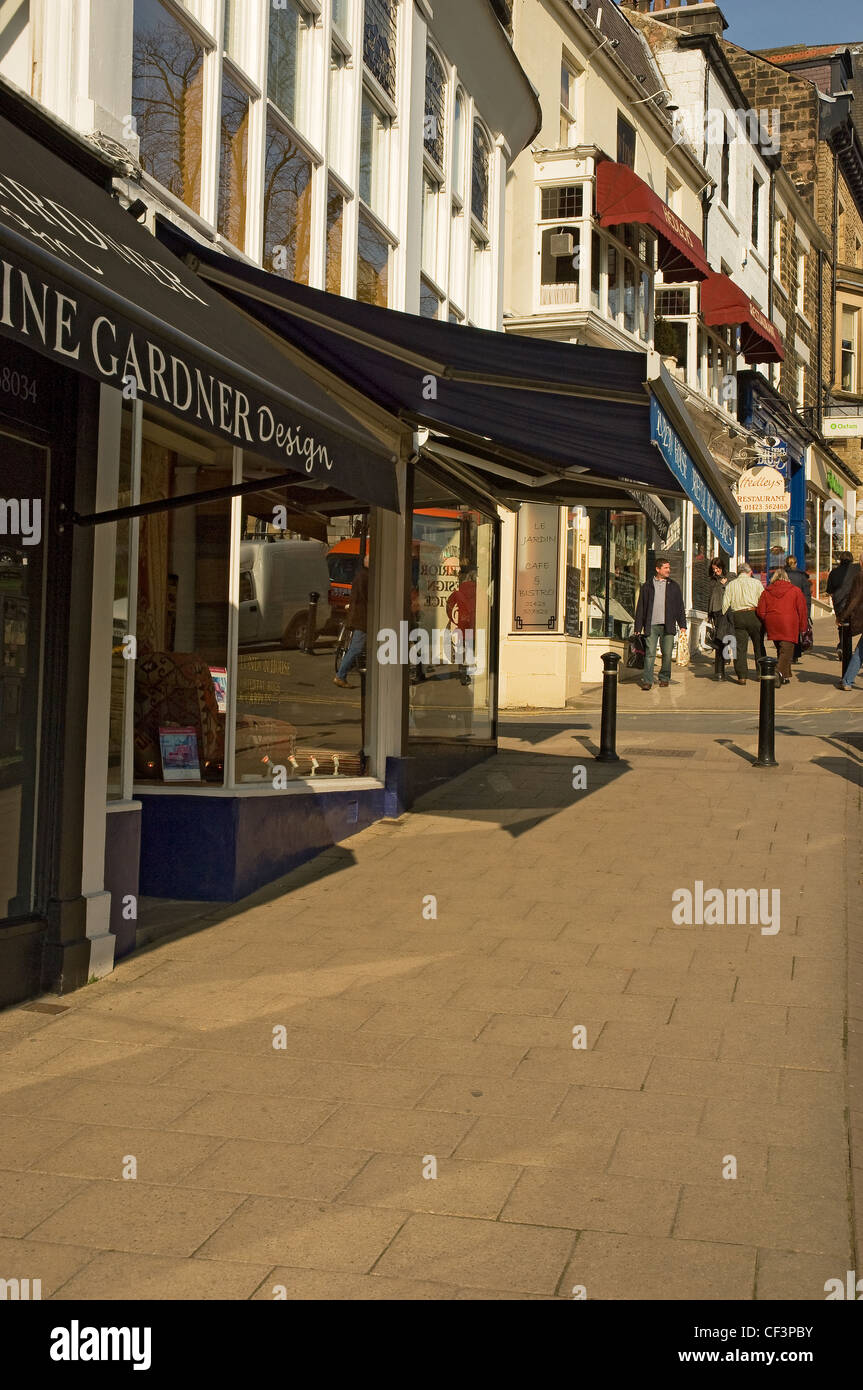 Harrogate town centre retail shops and shopping hi-res stock ...