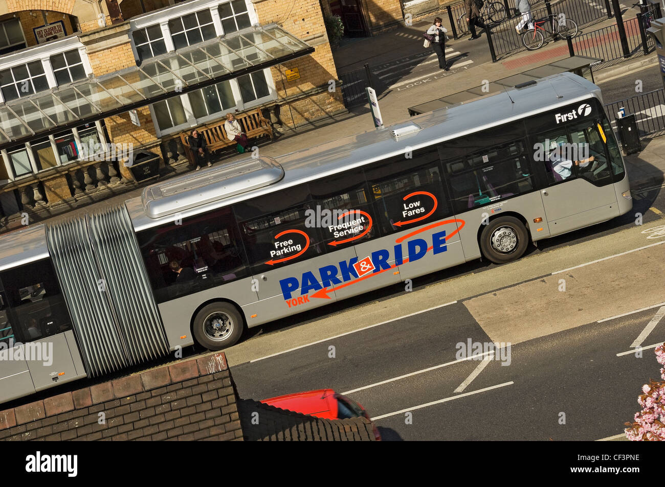 Park and Ride bus at York Railway Station Stock Photo - Alamy
