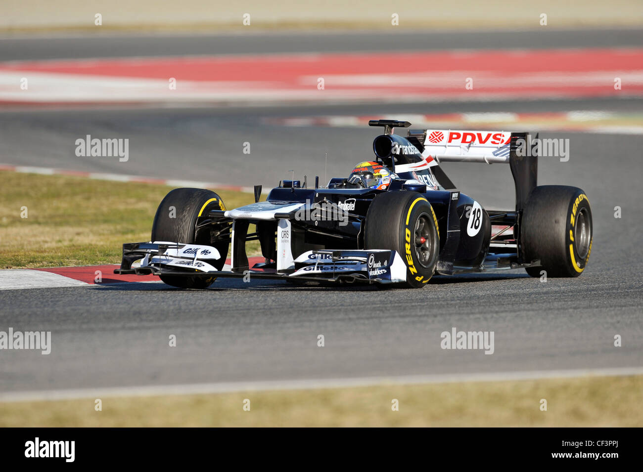 Pastor Maldonado (VEN) in the Williams FW34 during Formula One testing ...