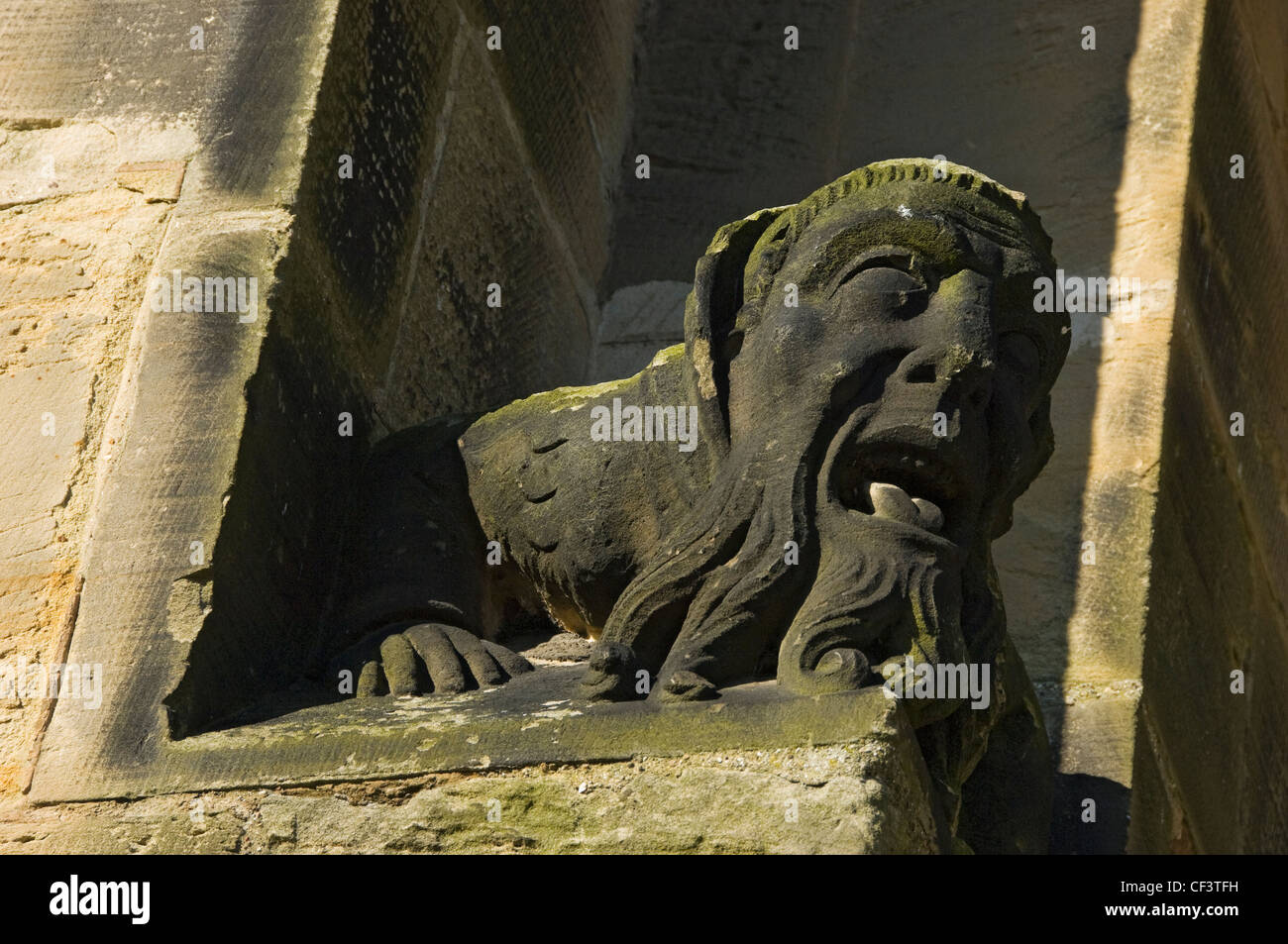 Grotesque on the wall of Bridlington Priory Church (St Mary Stock Photo ...