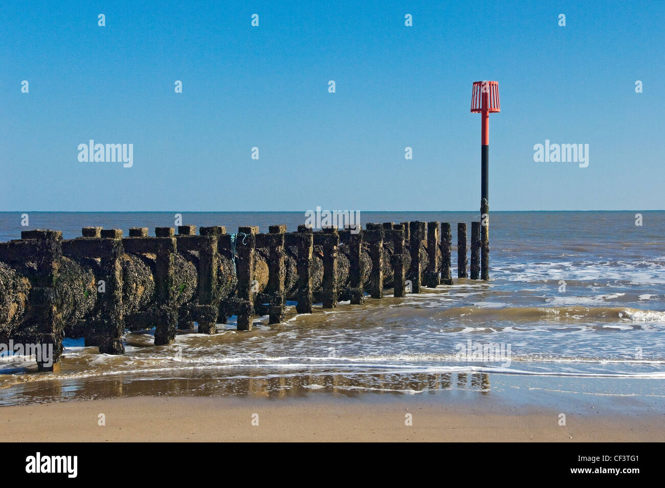 Warning mast on the beach Stock Photo - Alamy