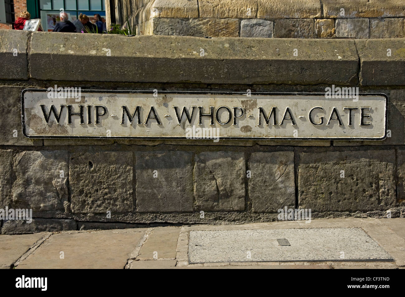 Sign for Whip-ma-whop-ma-gate, York's shortest street Stock Photo - Alamy