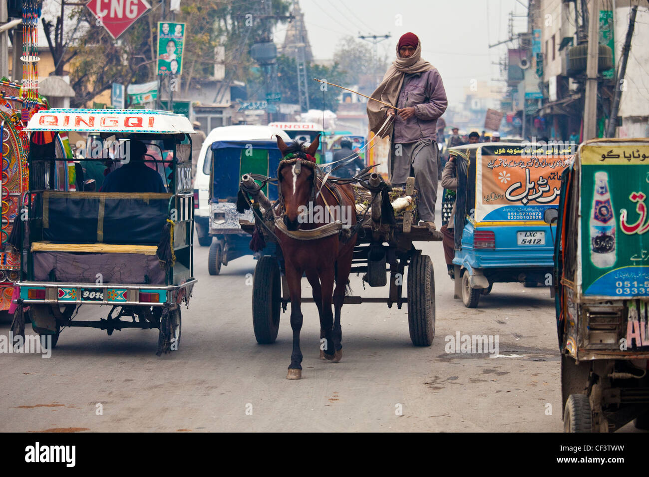 Man riding a donkey cart in Rawalpindi, Pakistan Stock Photo - Alamy