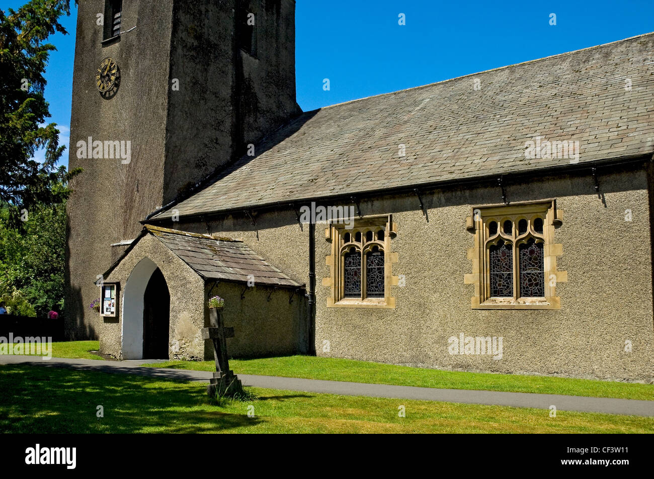 St. Oswald's Church in Grasmere. The churchyard is famous for the ...