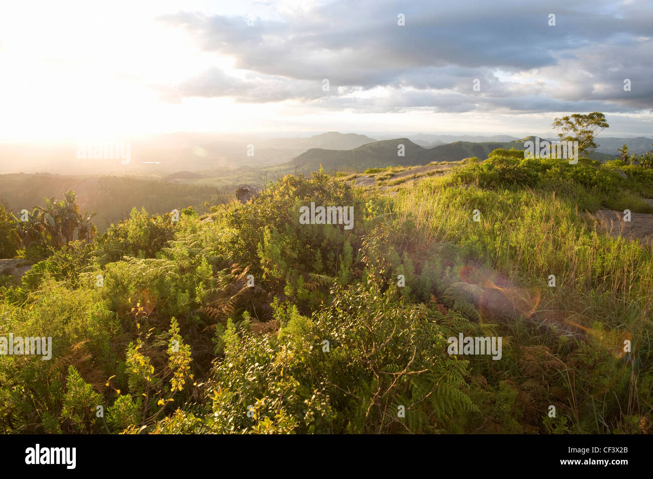 The sun sets in Zimbabwe's Bvumba Mountains Stock Photo - Alamy