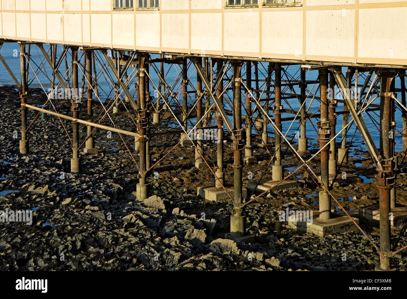 Iron columns supporting the Royal Pier, the first pier to open in Wales ...