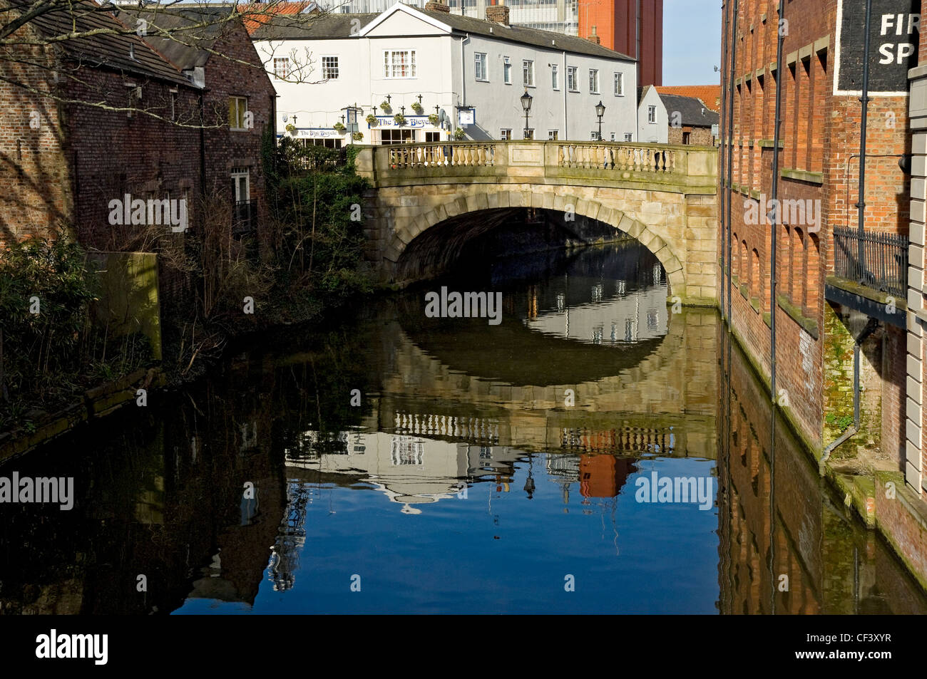 Foss Bridge, a 19th century Georgian gritstone bridge over the River ...
