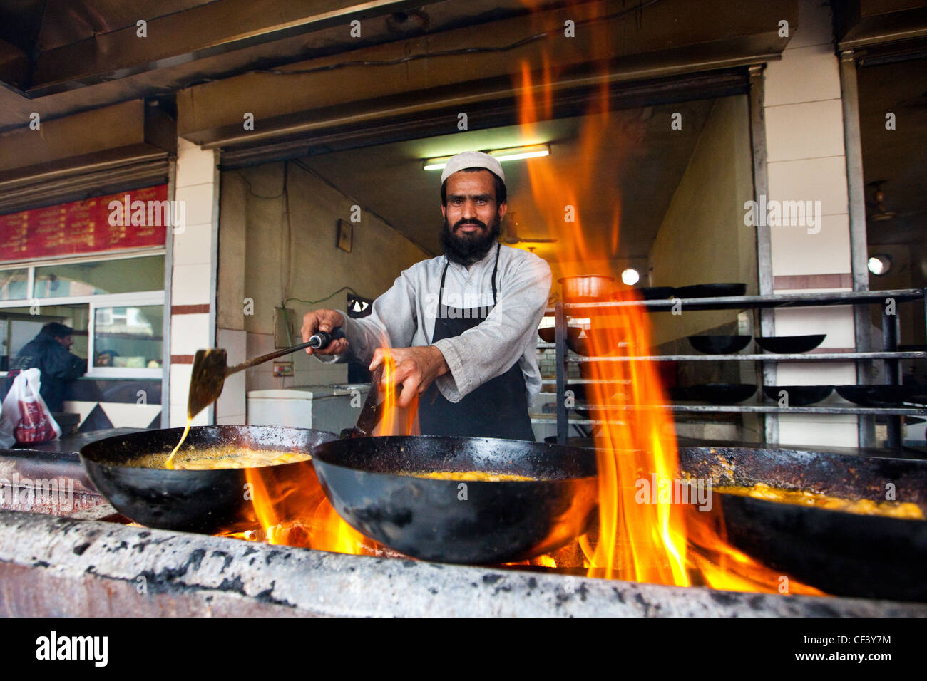 Chicken karahi cooking at a restaurant in Islamabad, Pakistan Stock ...