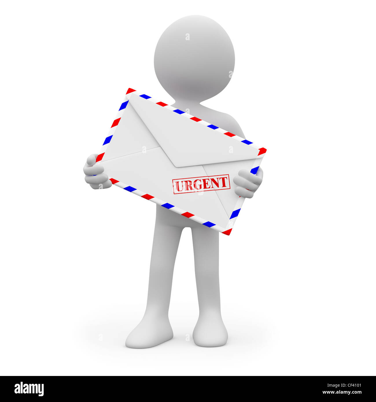 Man with an urgent letter in the hands. Rendered at high resolution on ...