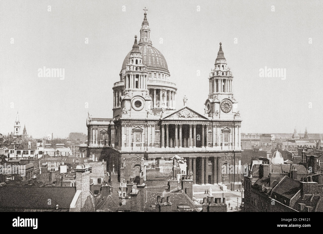 St. Paul's Cathedral, London, England in the late 19th century. From ...