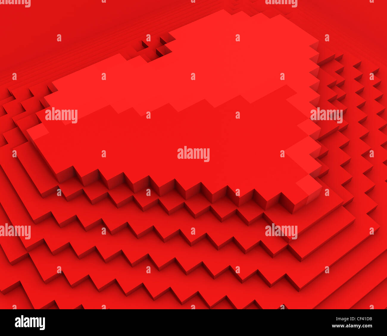Red heart made pixels hi-res stock photography and images - Alamy