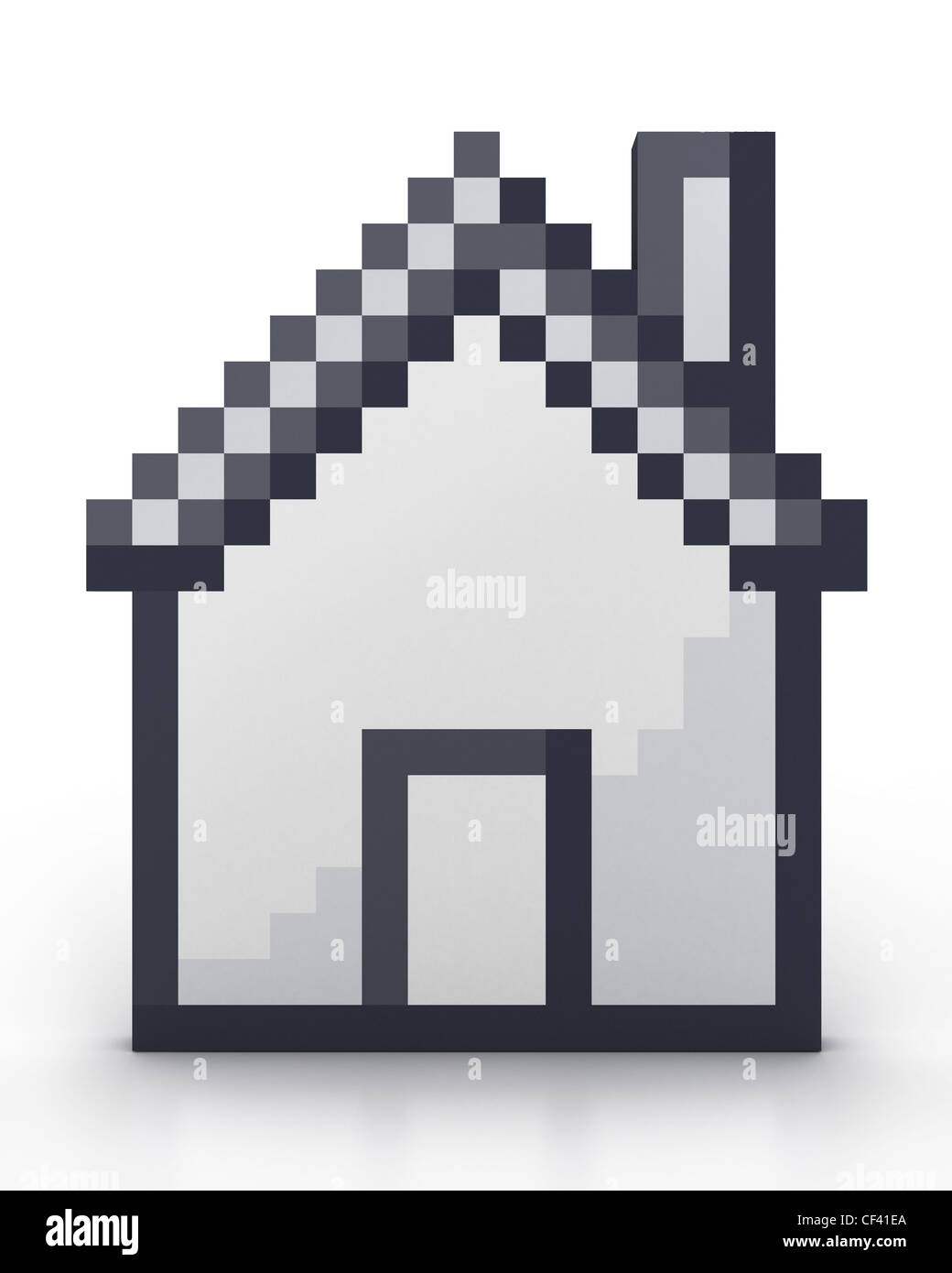 Pixelated house frontal view isolated on white background Stock Photo ...