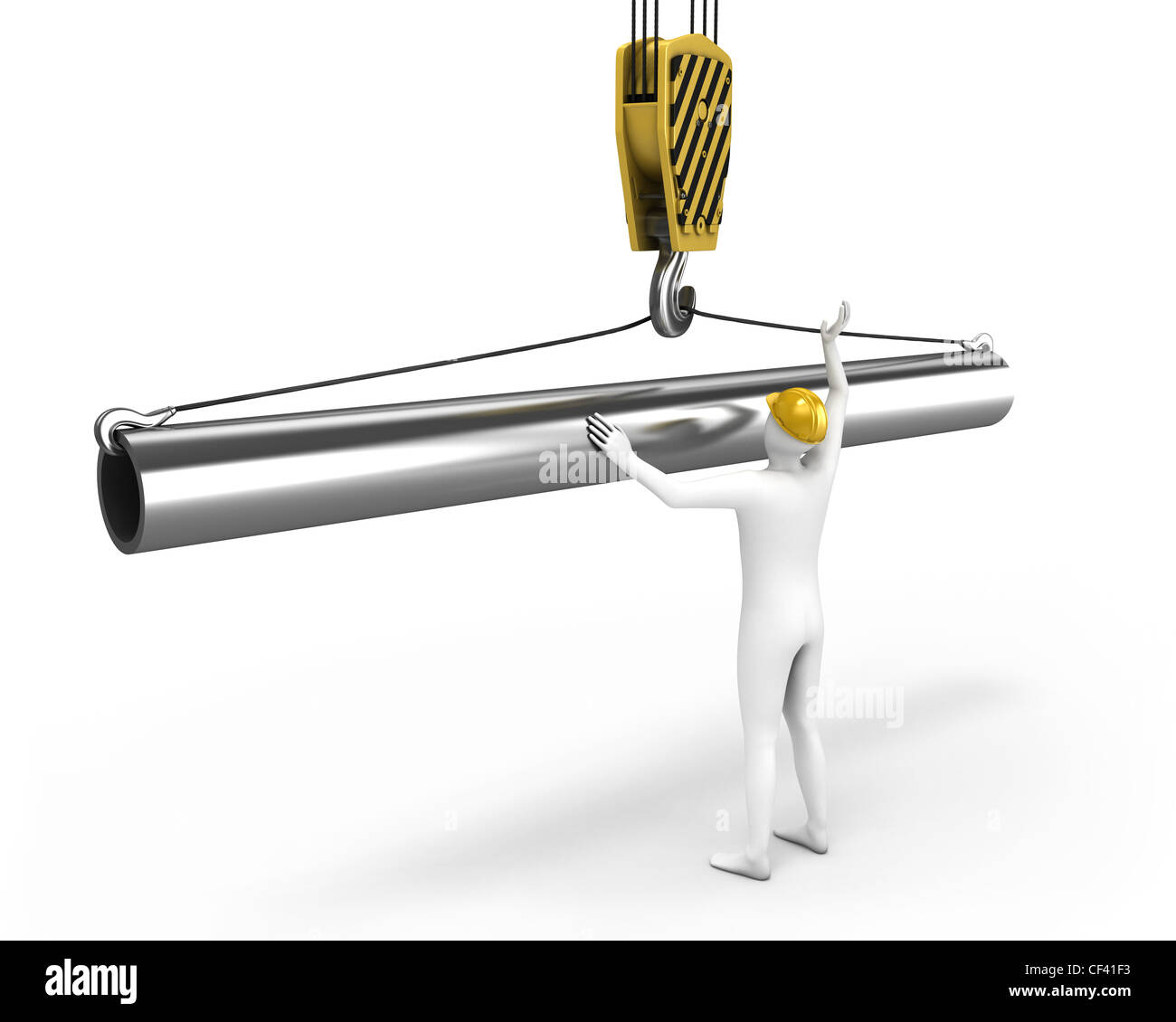 Lifting heavy pipe hi-res stock photography and images - Alamy
