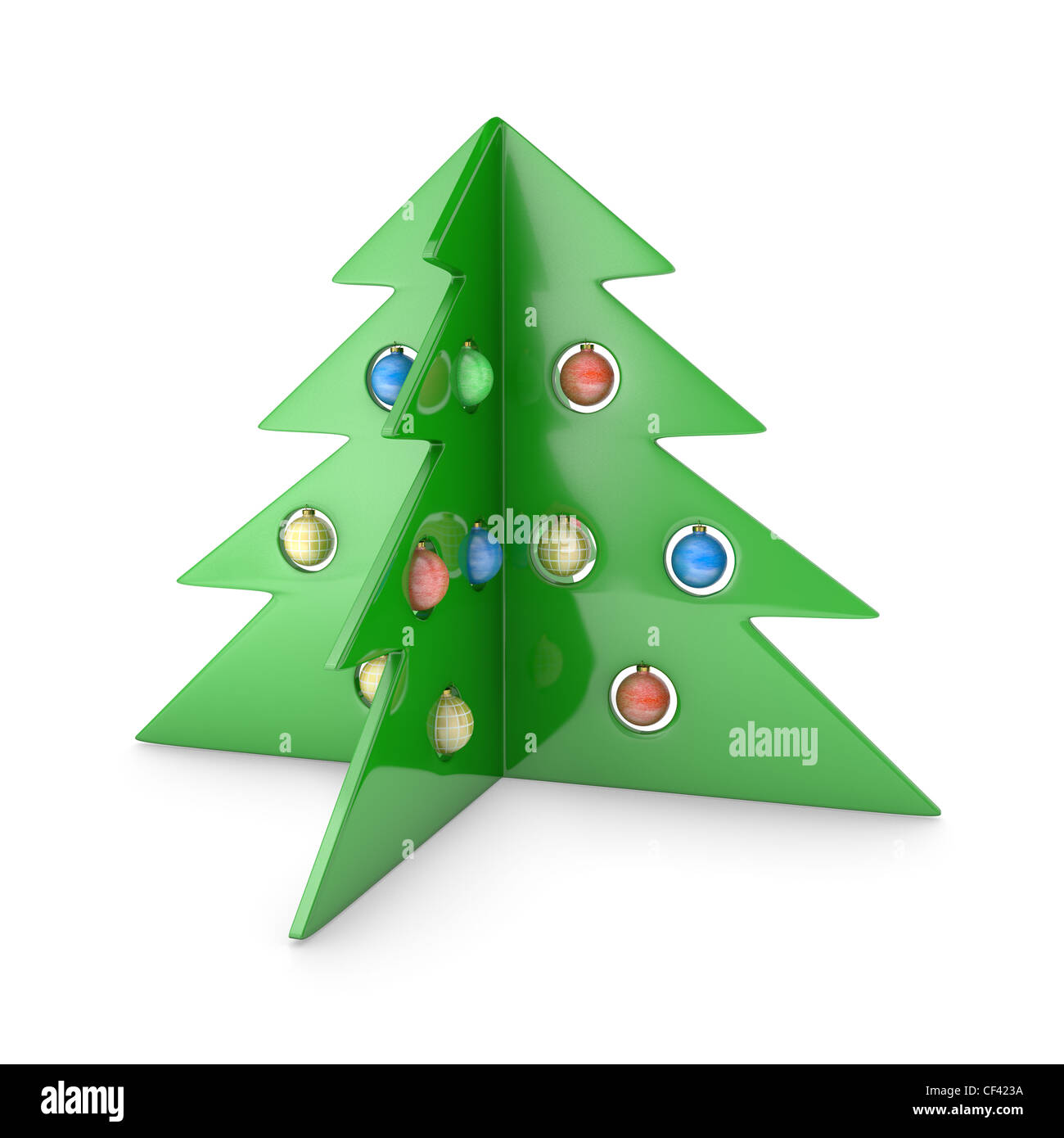 Abstract plastic pine tree isolated on white background Stock Photo - Alamy
