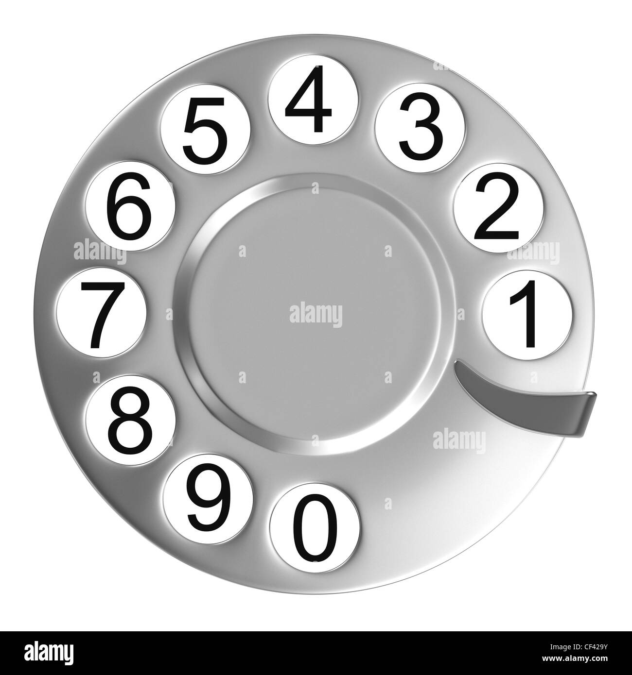 Silver telephone disc isolated on white background Stock Photo - Alamy