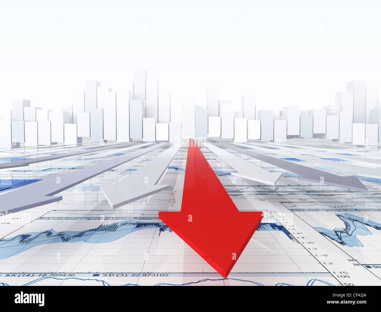 3d arrow and financial concept background Stock Photo - Alamy