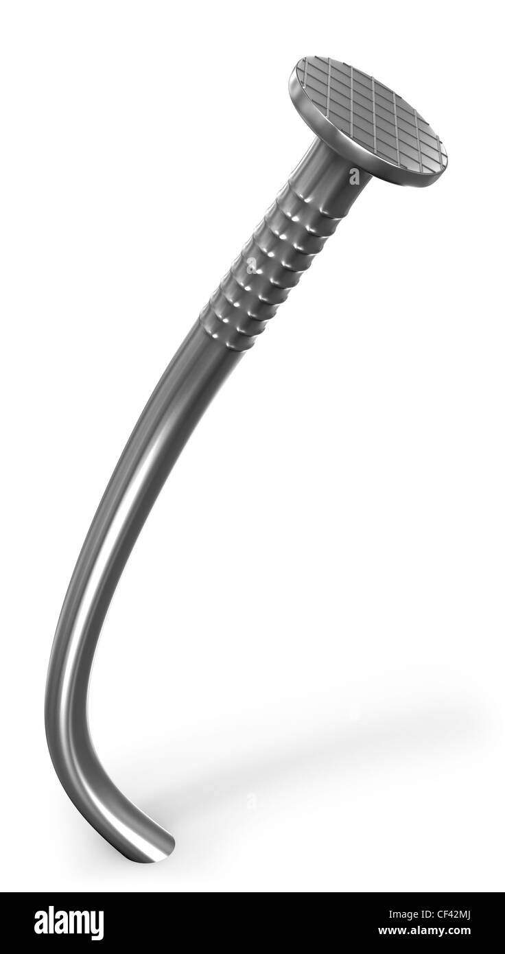 Bent nail isolated on white background Stock Photo - Alamy