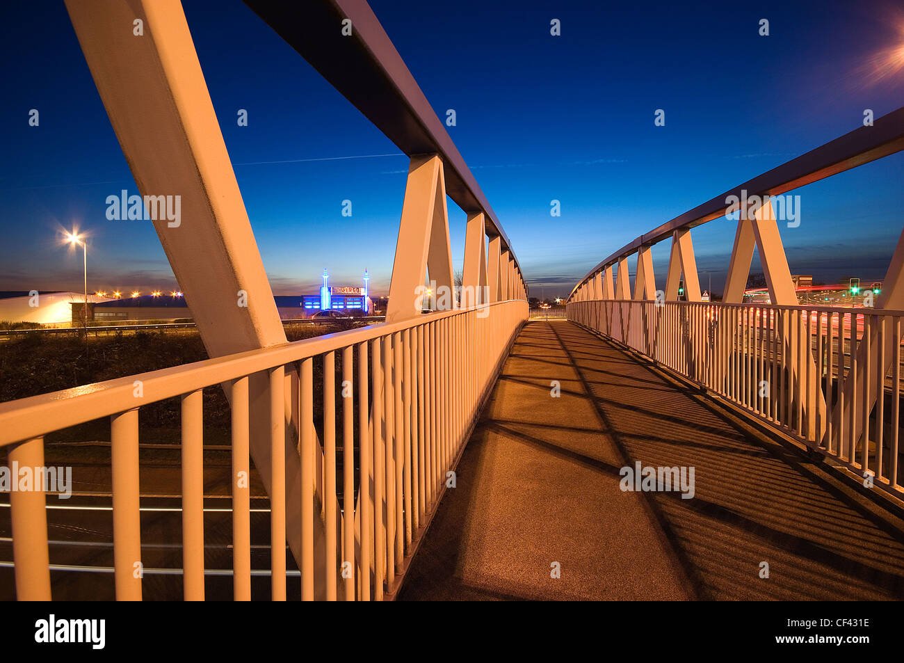 Footbridge over the M90 motorway Stock Photo - Alamy