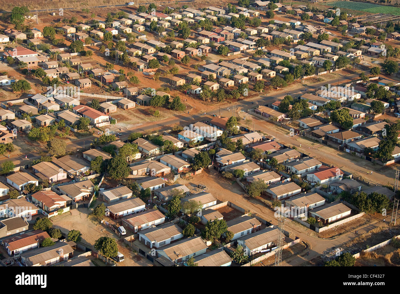 Aerial images of high density urban areas from Zimbabwe Stock Photo - Alamy
