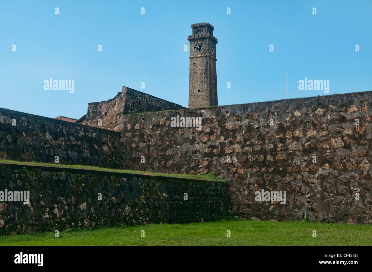 the old ramparts and clock tower of the Dutch fort in the UNESCO World ...