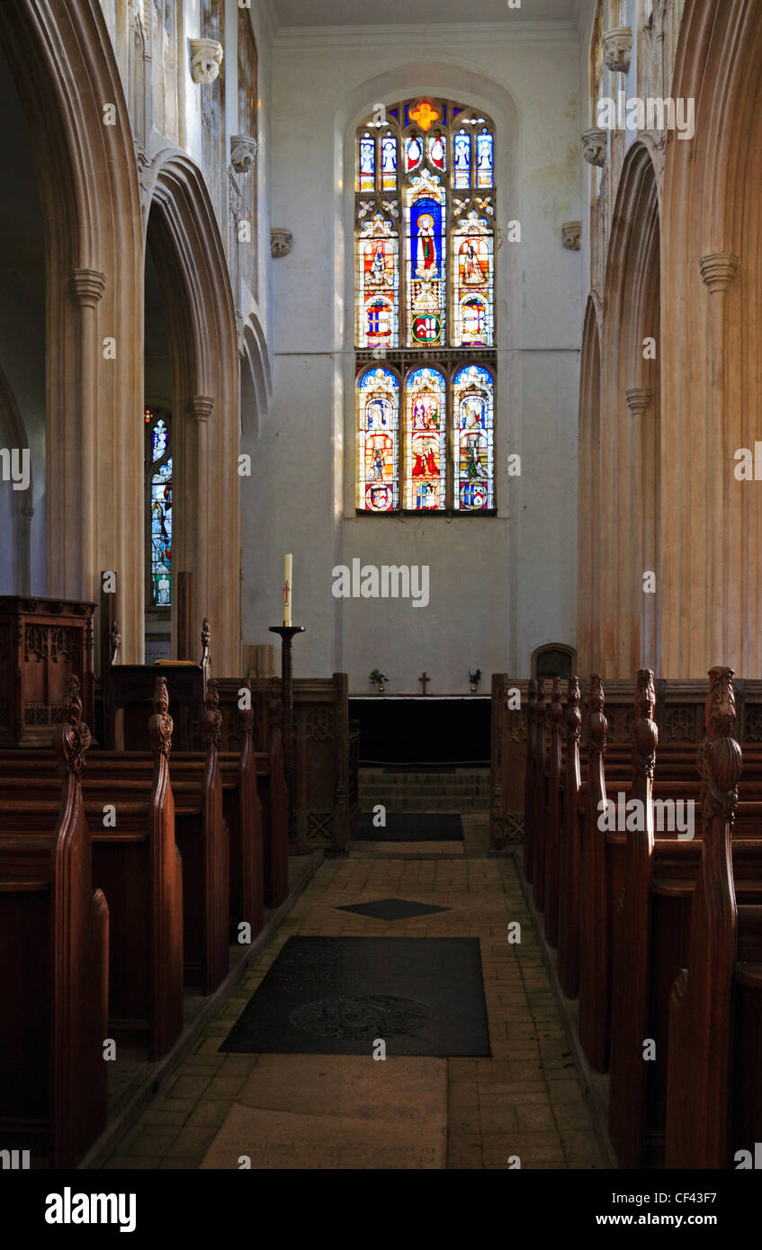 The chancel and east window of the Church of Saint Mary at Shelton ...