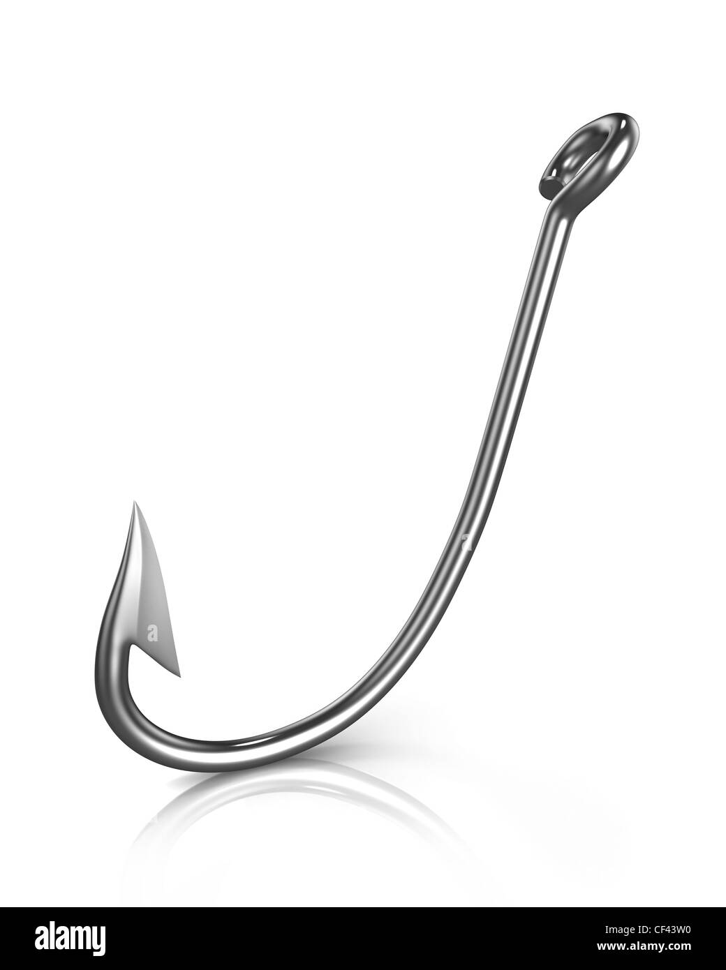 Shiny fishing hook isolated on white background Stock Photo - Alamy