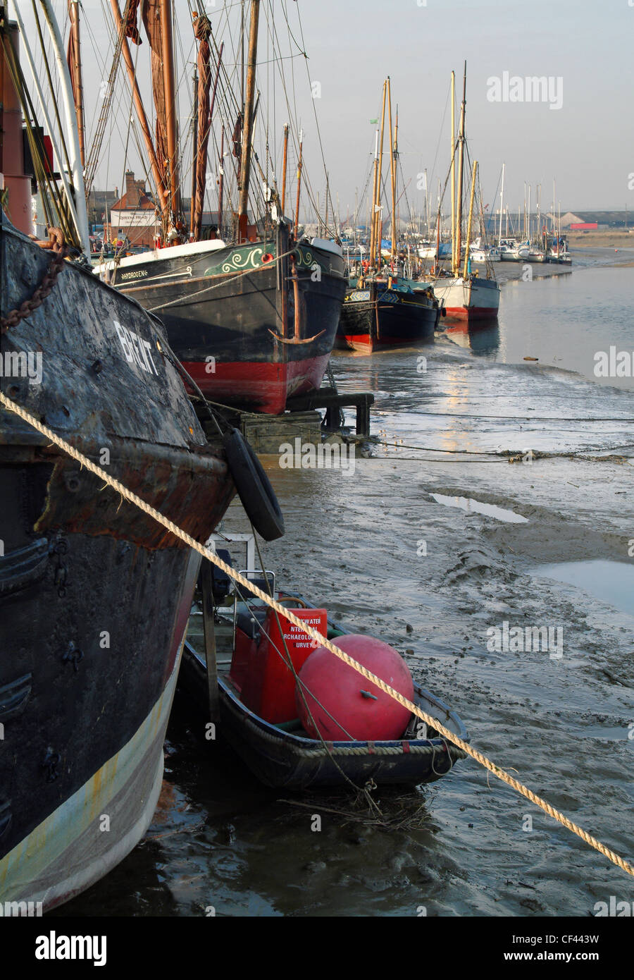Old barges on the Blackwater estuary Stock Photo - Alamy