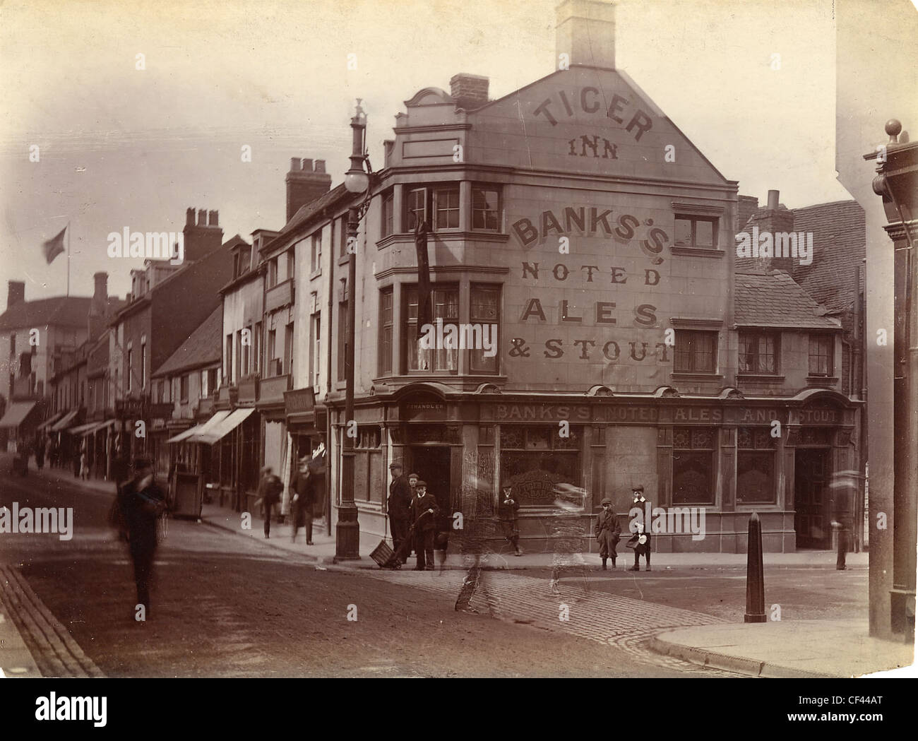 Tiger Inn, [Victoria Street], Wolverhampton, c 1908. Proprietor: P ...