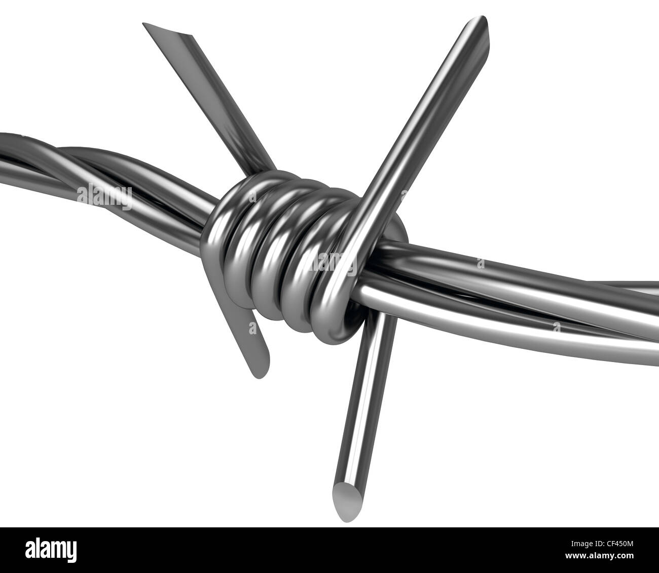 Barbed wire spike closeup isolated on white background Stock Photo - Alamy