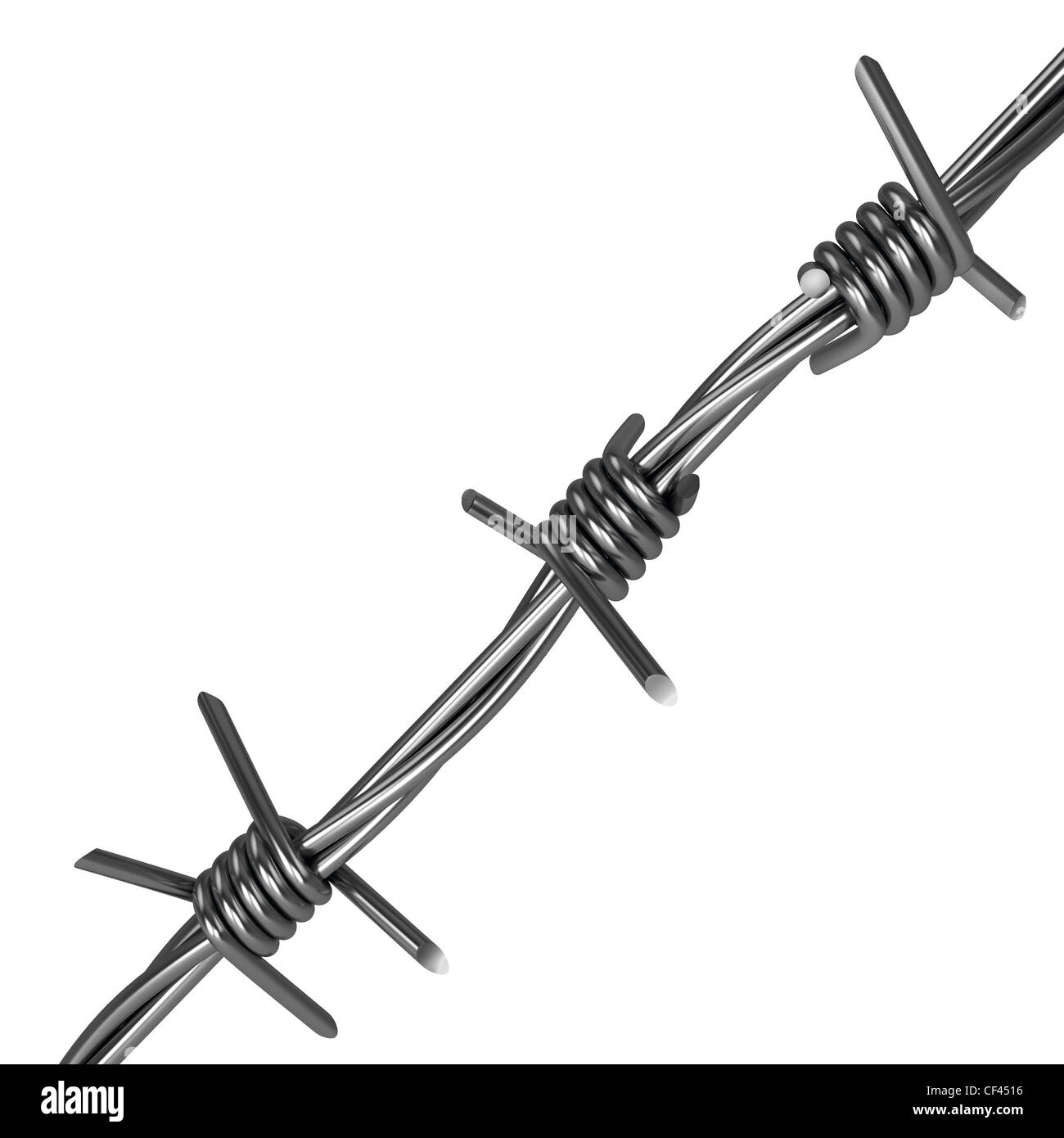 Barbed wire, corner version, isolated on white background Stock Photo ...