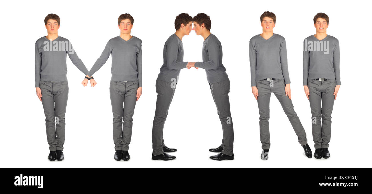 young man making word MAN, collage Stock Photo - Alamy