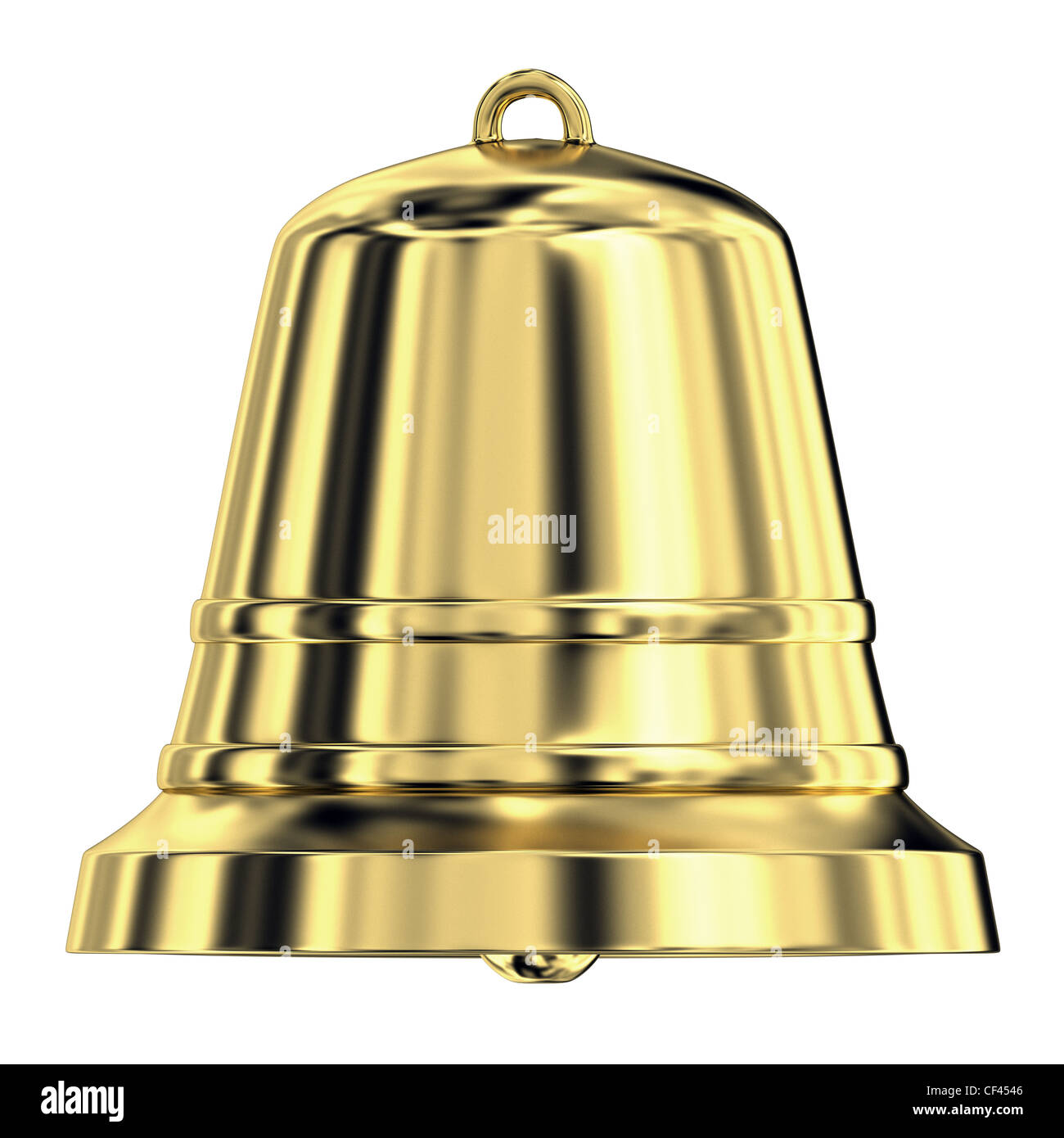 Shiny golden bell isolated on white background,frontal view Stock Photo ...