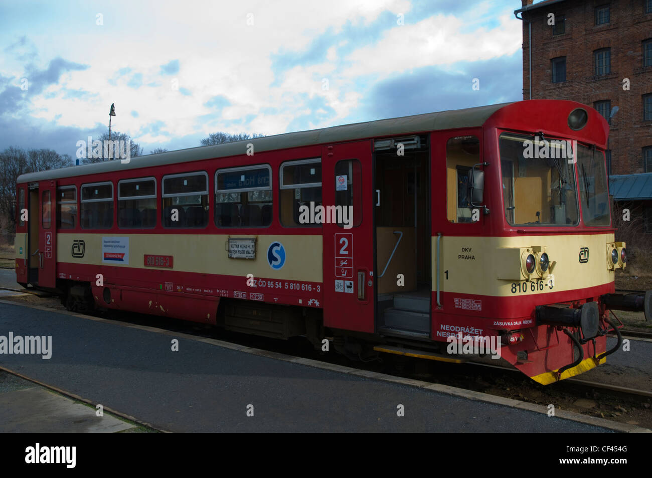 Local narrow train running between the main and city railway stations ...