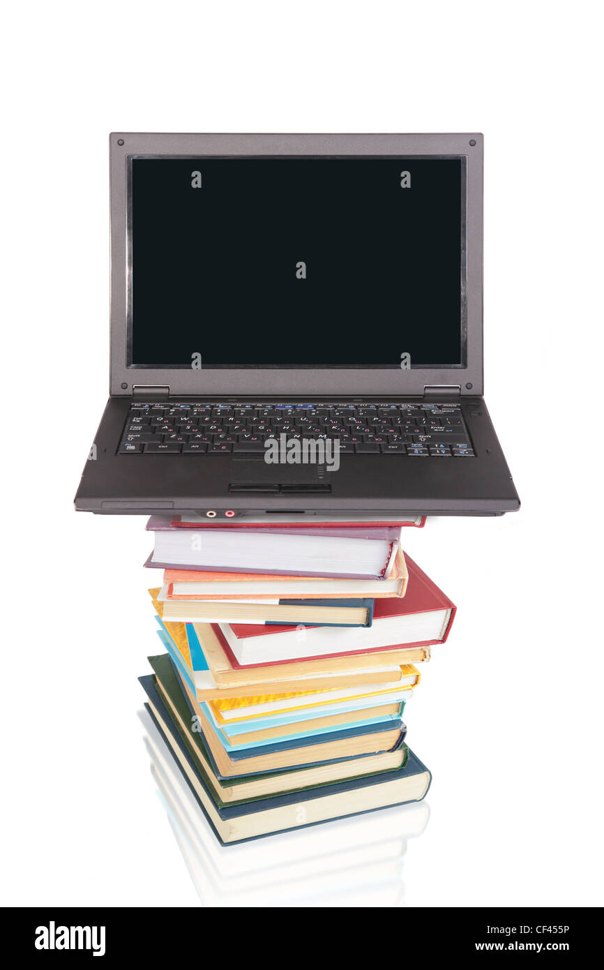 notebook computer on books , collage Stock Photo - Alamy