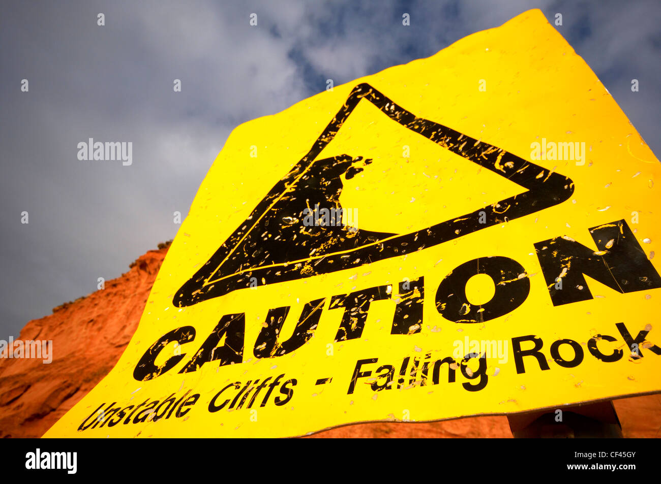 Danger Unstable Cliff Face Sign High Resolution Stock Photography and ...