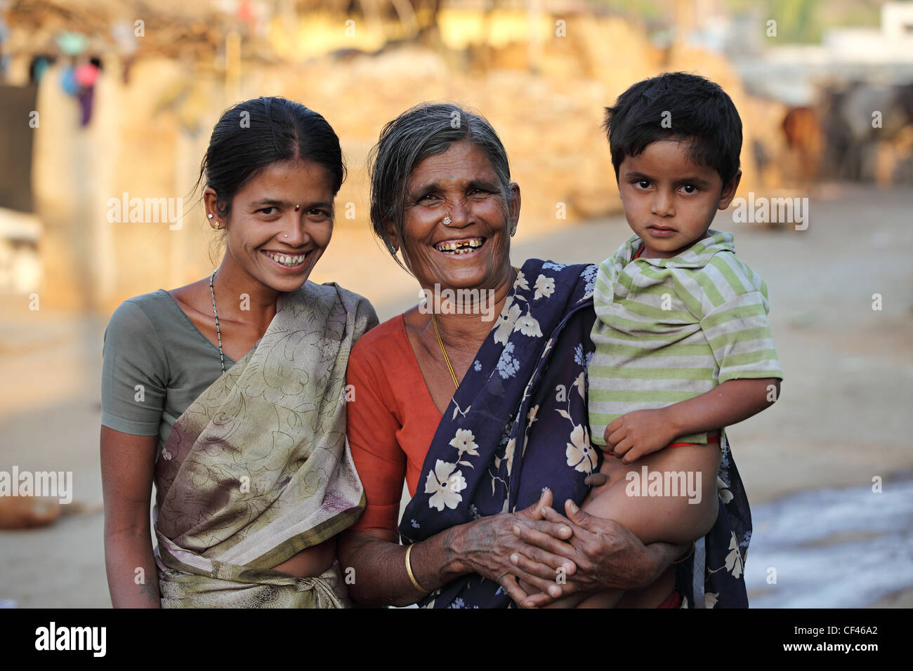 Three generations Andhra Pradesh South India Stock Photo - Alamy