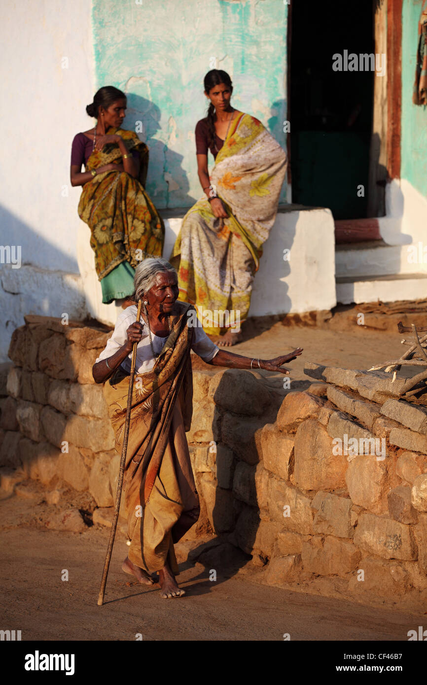 Old south indian woman sitting hi-res stock photography and images - Alamy