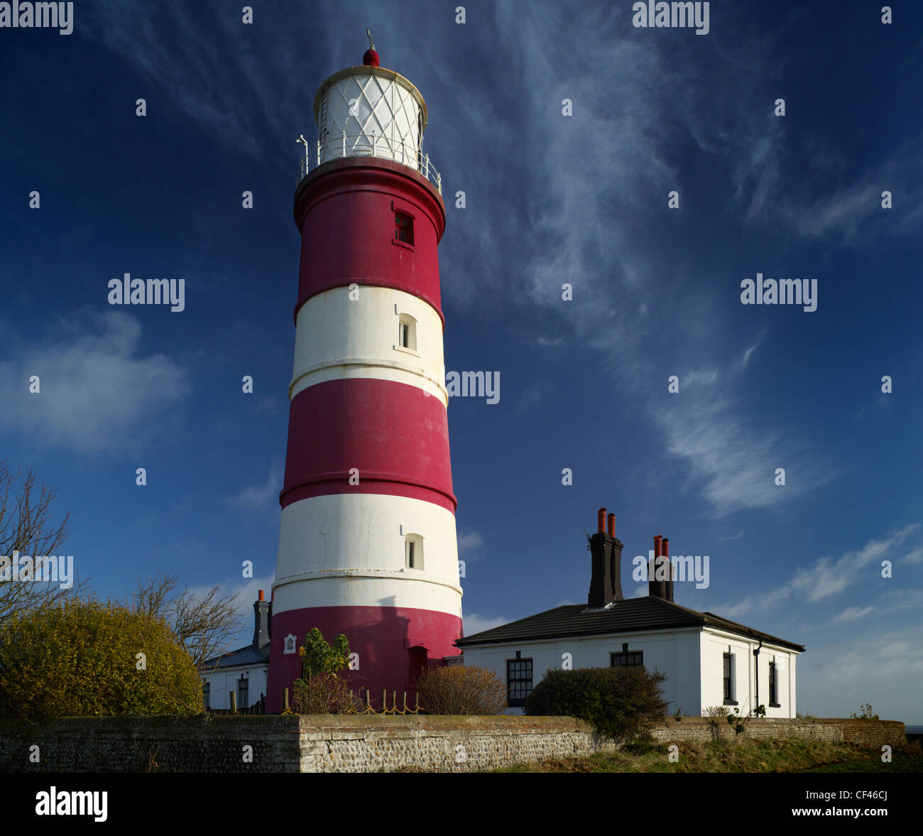 A view toward Happisburgh Lighthouse. It is the oldest working light in ...