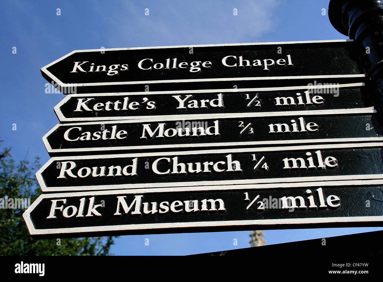 Tourist Information Sign in Cambridge City, Cambridgeshire, England, UK ...