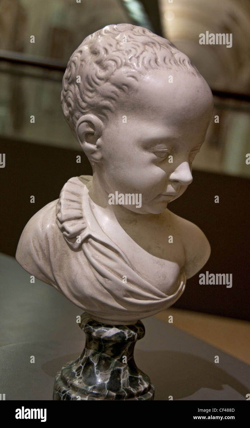 Bust child by Germain Pilon 1560 France Paris French Stock Photo - Alamy