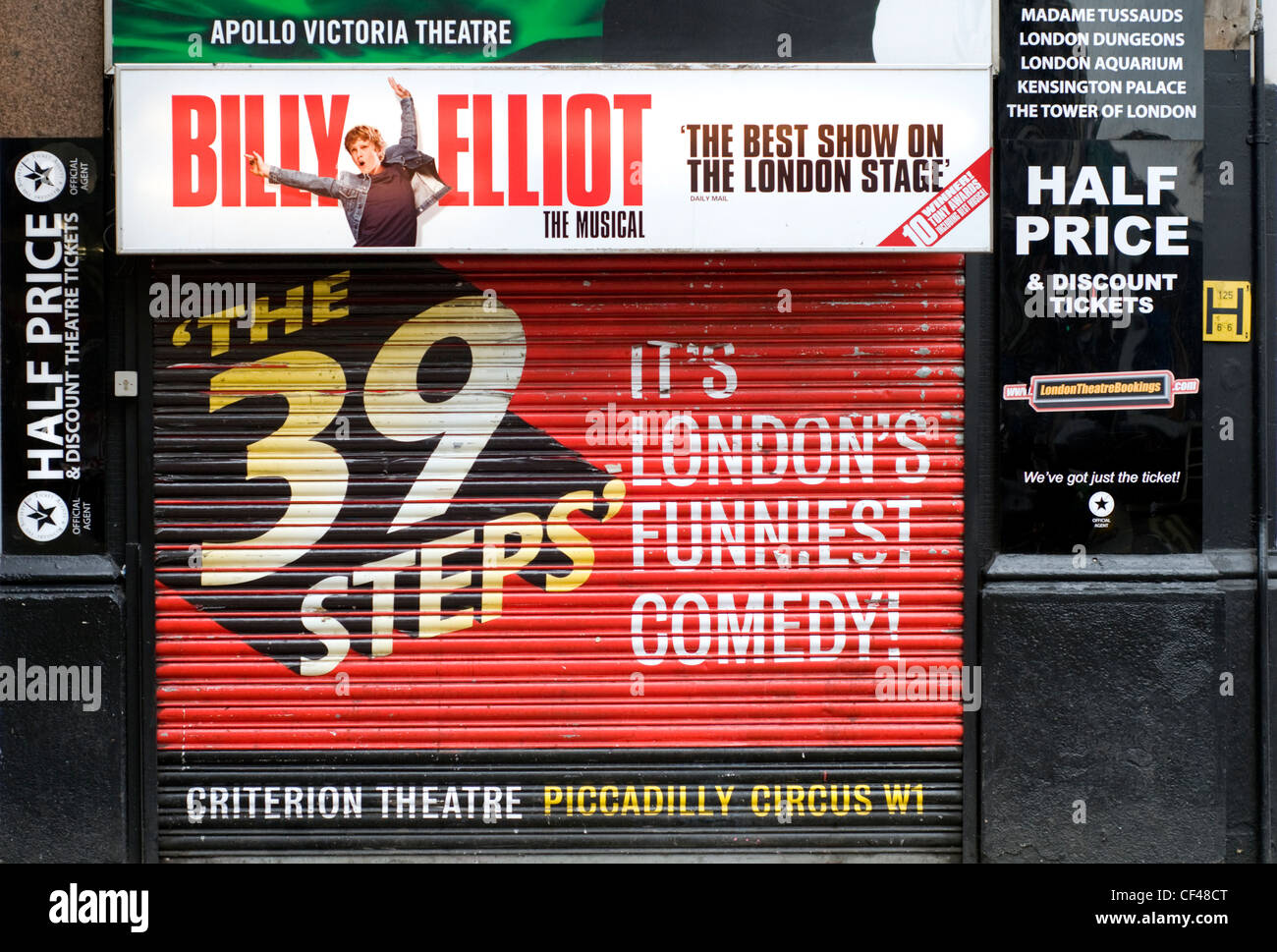 Theatre advertising near Piccadilly Circus in London, England, UK Stock ...
