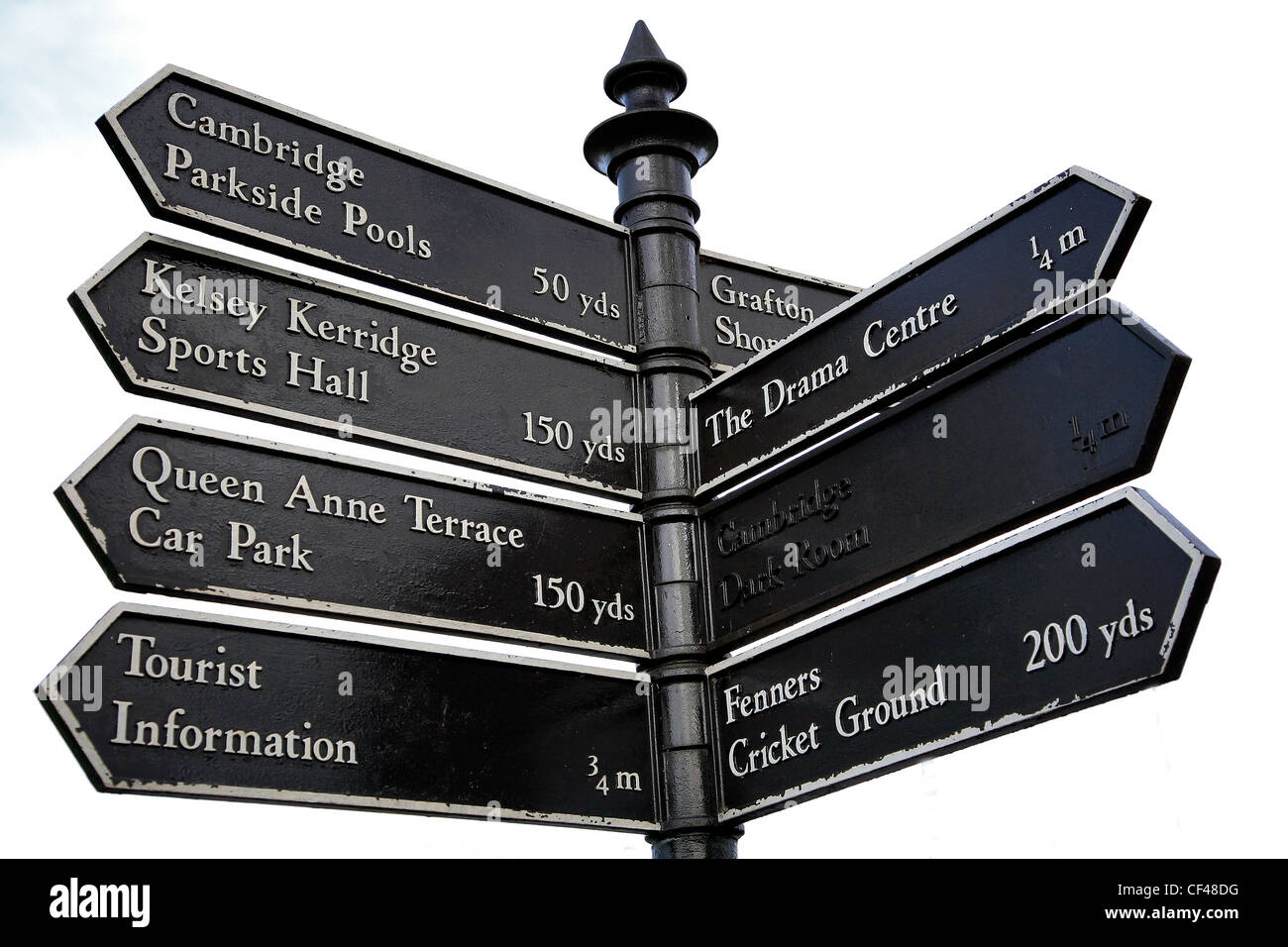 Tourist Information Sign, Cambridge City, Cambridgeshire, England, UK ...